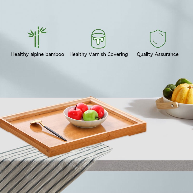 Japanese-style Wooden Bamboo Serving Tray Tea Breakfast Saucer Wood ...