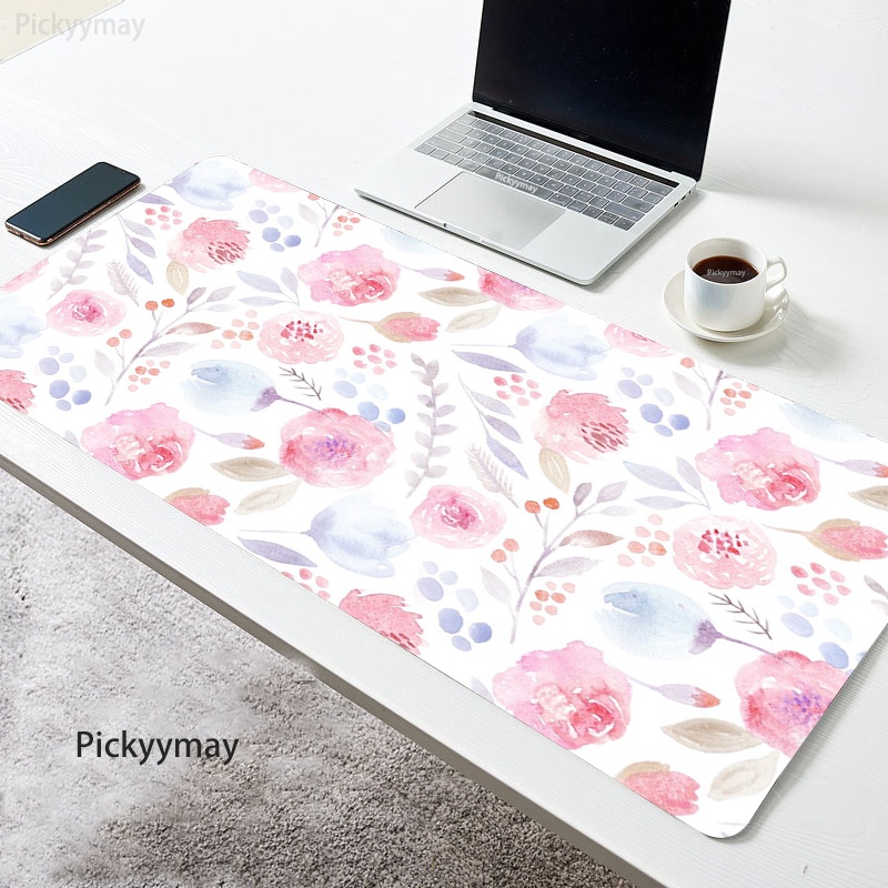 Art Mousepad Pink Flower Computer Gamer Locking Edge Office Mouse Pad ...