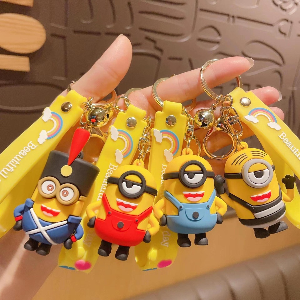 Cartoon Minions Doll Keychain Despicable Me Anime Doll Schoolbag ...