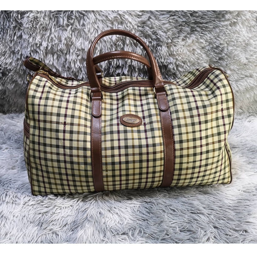 Lasserre Paris Checkered Two Way Duffle Bag | Shopee Philippines