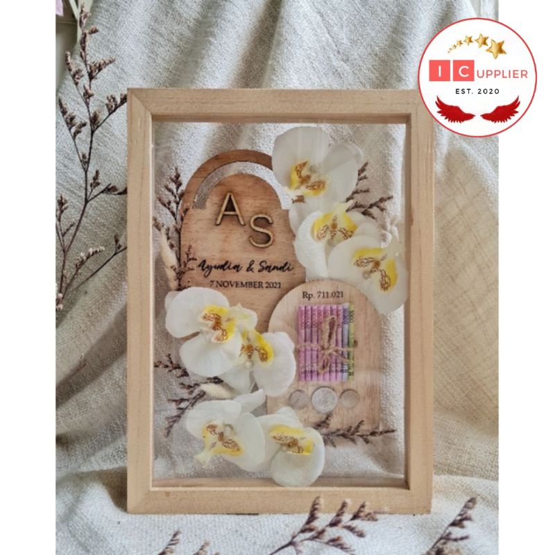Mahar Frame; BALI IN LOVE Transparent Dowry Frame/A4 Size Acrylic ...