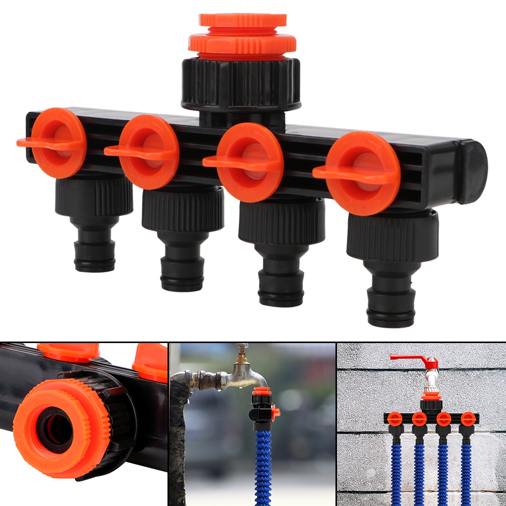 Garden Faucet Distributor 4 Way Hose Splitters Hose Pipe Tap Connectors ...