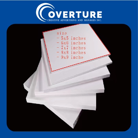 Sintra Board (5x5, 6x6, 7x7, 8x8 and 9x9 inches) white/black | Shopee ...