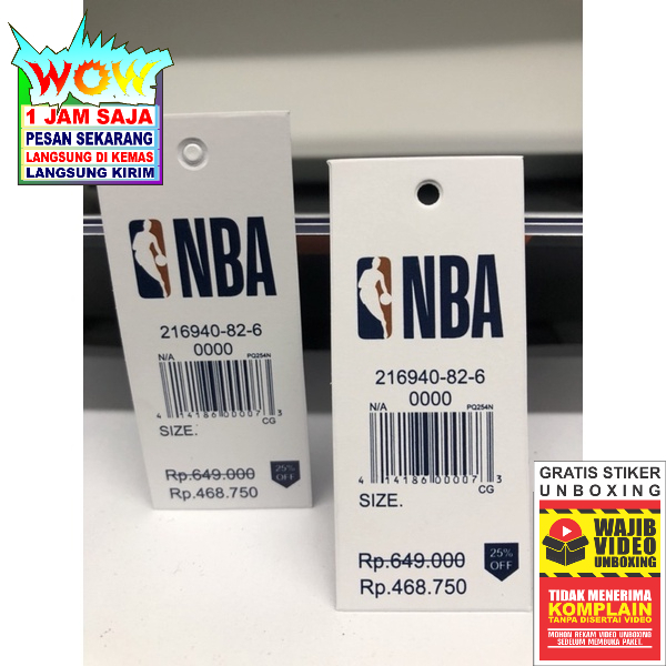 Nba BARCODE NEW LABEL TAG HANGTAG NAME TAG PRICE TAG Minimum ORDER ...