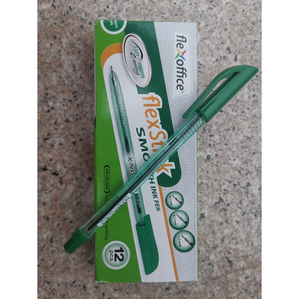 [FlexOffice] [4 colors] FlexStick Smooth ink pen (Ballpen) 12pcs ...