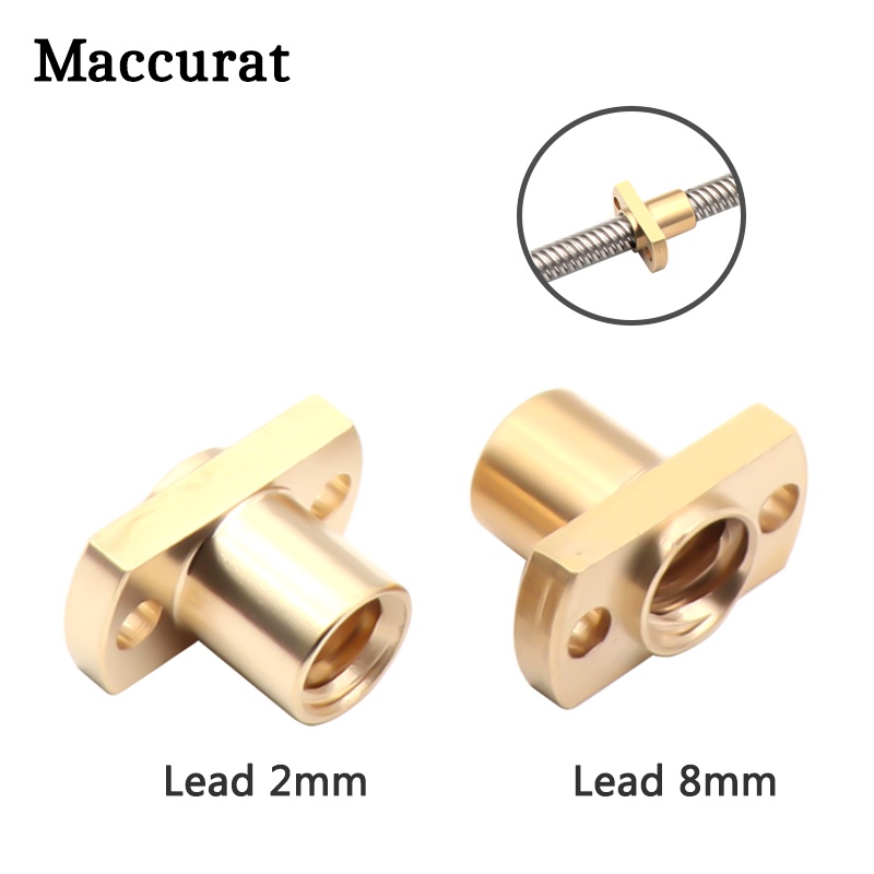 1pc New T8 Nut H Flange Copper Nut For T8 Lead Screw Pitch 2mm Lead 2mm ...