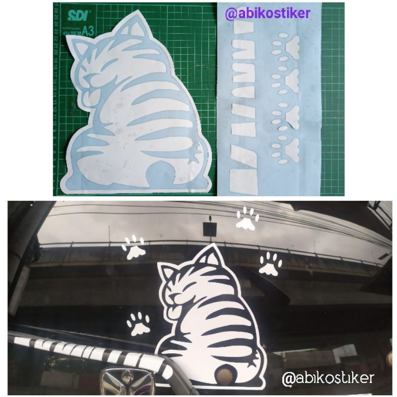 Car Wiper Sticker With cat Motif/Rocking Tail cat | Shopee Philippines