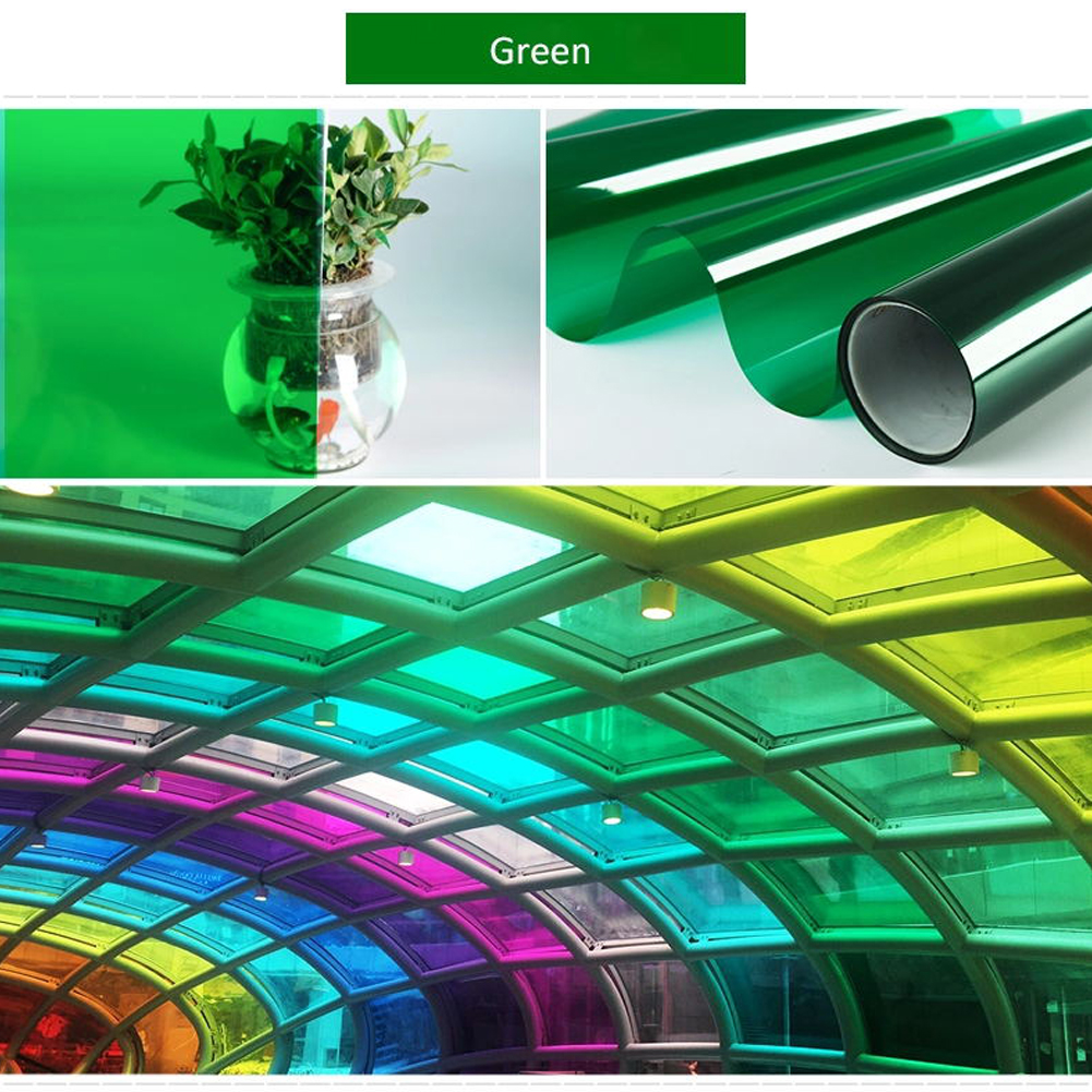 Multi-size Clear Green Color Decorative Window Tint Film Privacy Glass ...