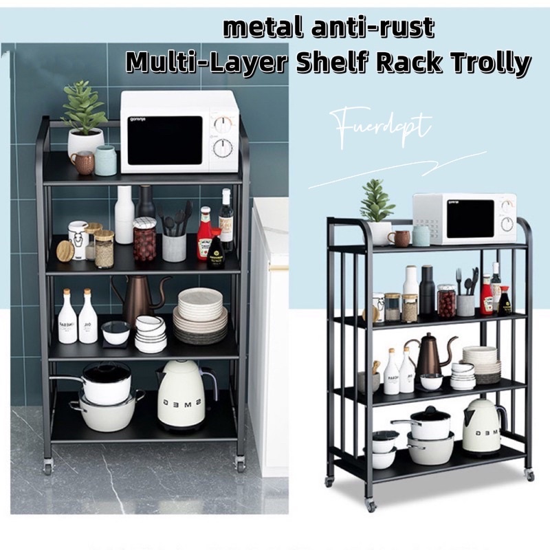 Metal anti-rust Multi-Layer Kitchen Shelf Rack Trolly Floor Rack ...