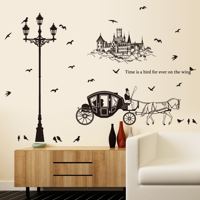 WALL STICKER TIME IS A BIRD FOREVER IN THE WING | Shopee Philippines