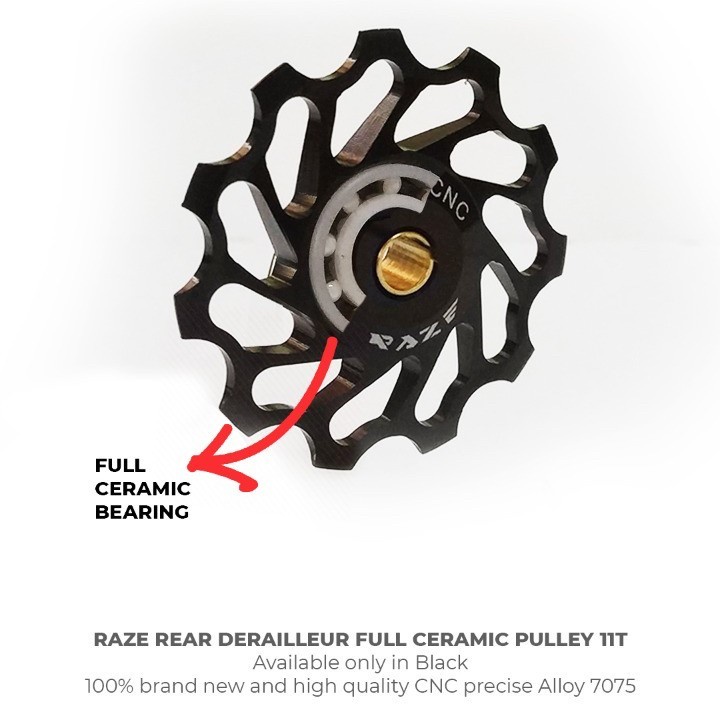 Pulley RAZE 11T CNC ALLOY FULL BEARING CERAMIC NEW ORIGINAL | Shopee ...