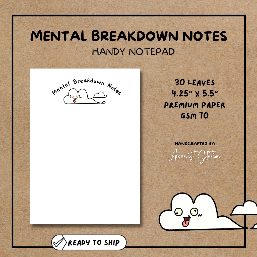 Mental Breakdown Notes - Tagalog Witty Humor Handy Size Notepad ...