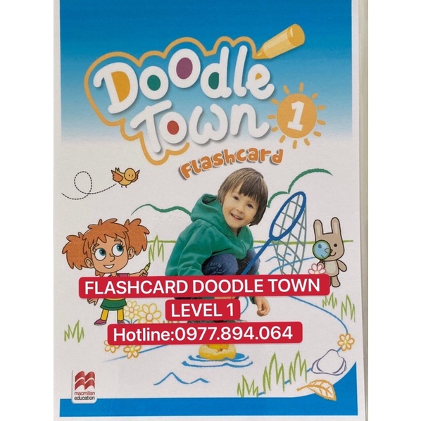 Flashcards Doodle Town Level 1, designed with 2 sides, laminated with ...