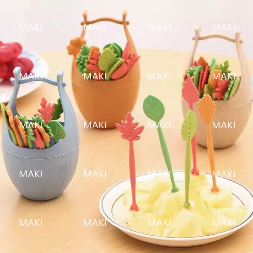 40pcs set Biodegradable fruit fork sticks,desserts fork food picks ...