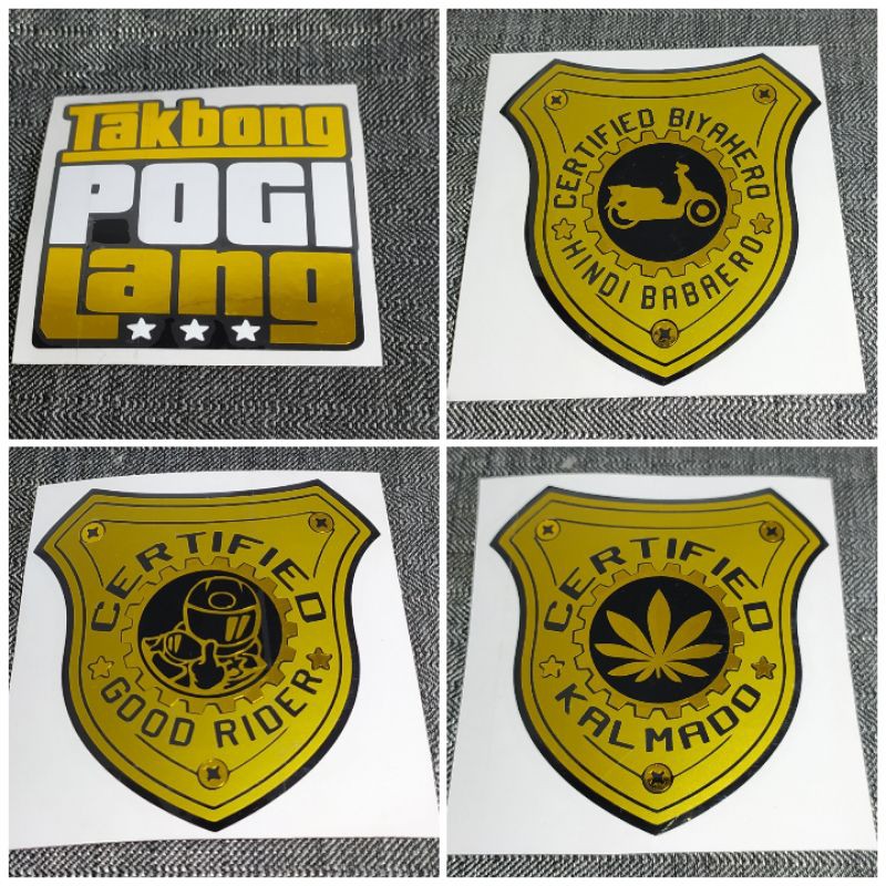 Gold Holographic Cut Out Waterproof Stickers For motorcycle ,car ...