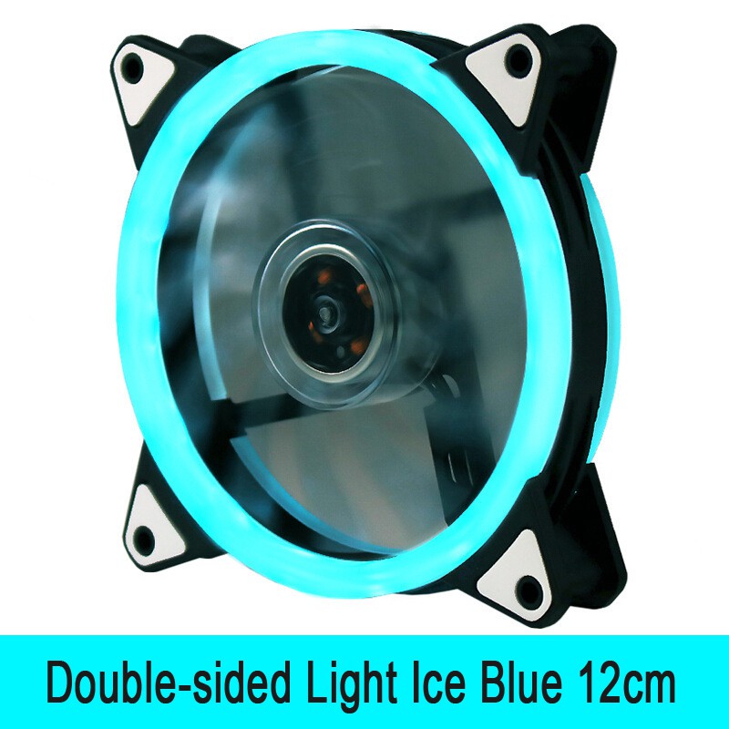 PERFECTPH 120mm CPU Fan Cooler Case Chassis Cooling Dual Ring LED Fan ...