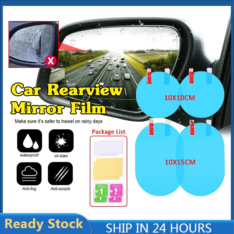 Car Rainproof Clear Film Rearview Mirror Protective Anti Fog Waterproof ...
