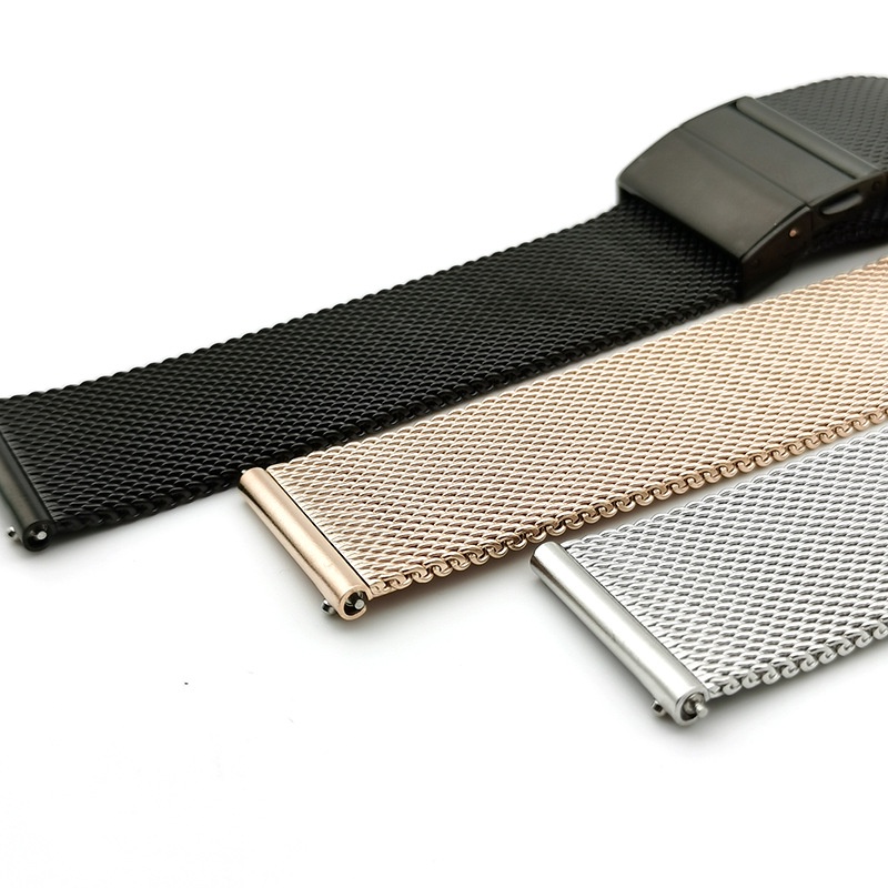 16mm 18mm 20mm 22mm Width Quick Release Mesh Milanese Loop Watch Band ...