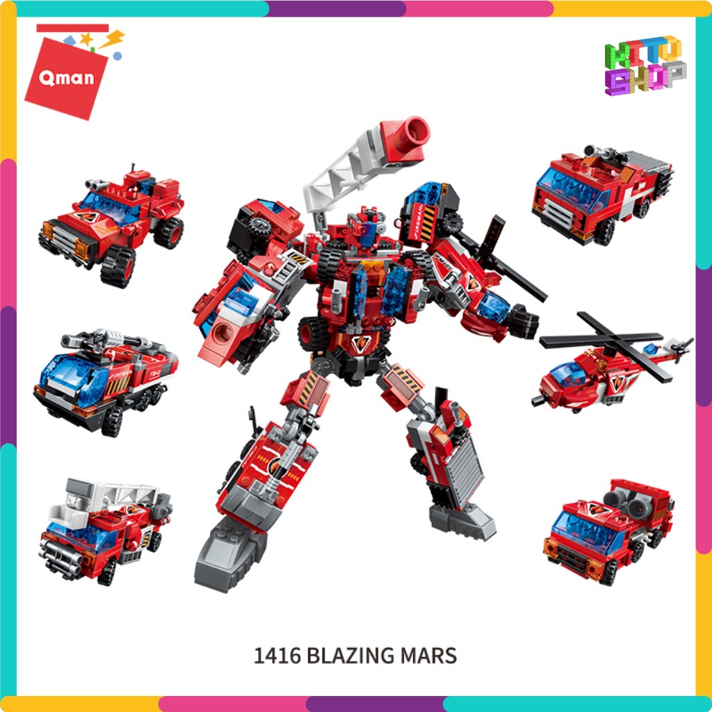 Puzzle Set for Children from 6 Years Old Qman 1416 Brilliant Mars Robot 498 Pieces Assembling ...
