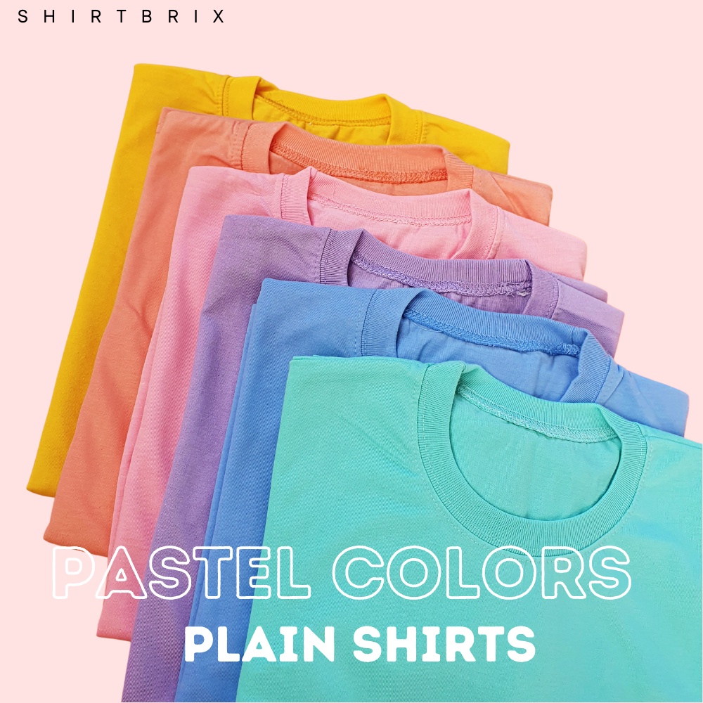 Pastel Plain Shirts Peach Gold Lt Blue Lt Violet Mint Green Baby Pink Unisex For Men and Women Shopee Philippines
