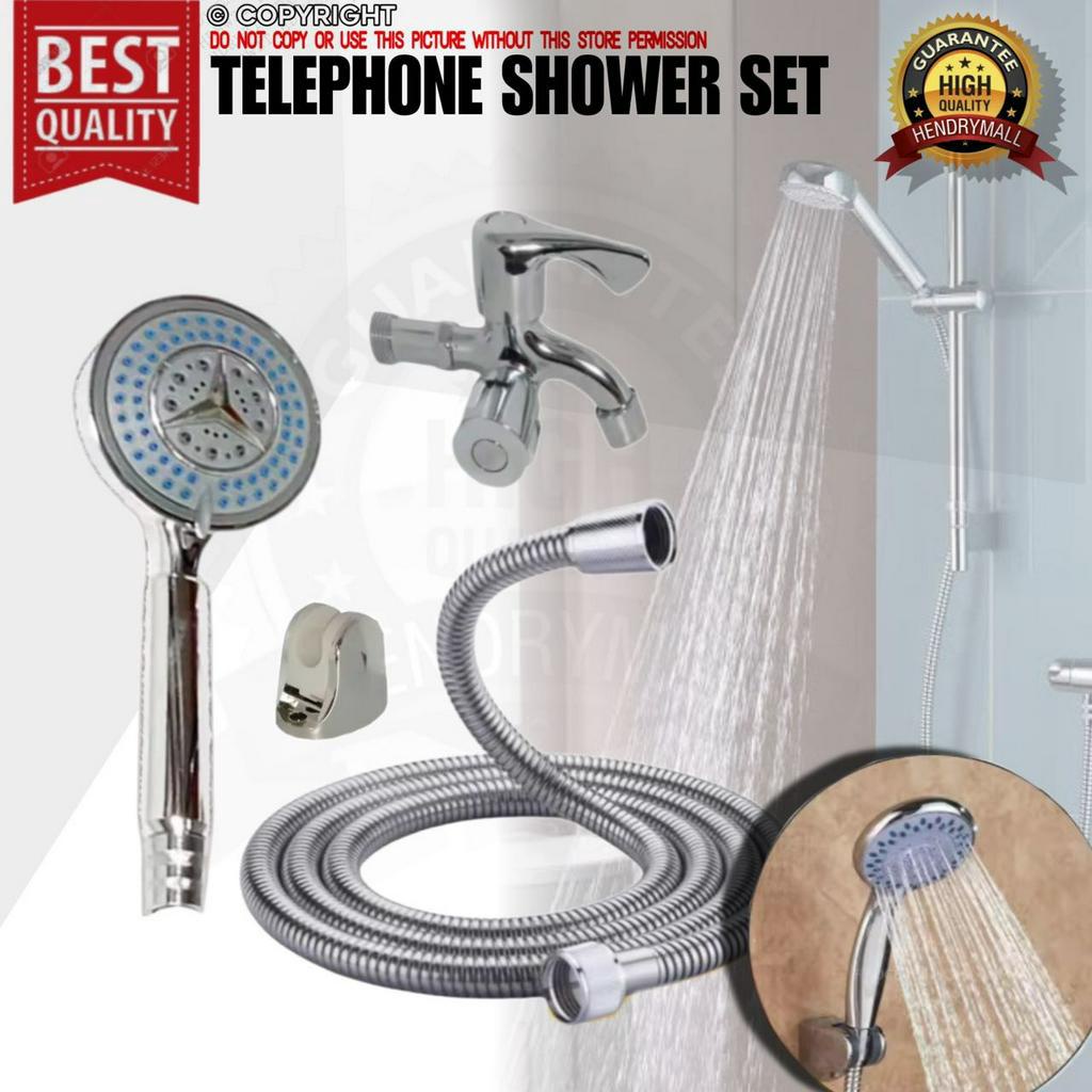 SUS 304 Stainless Steel & Plastic Telephone Shower Set with Hose Shower ...