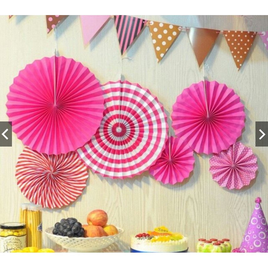 Paper Fan set Party Decorations and party backdrop 6pcs | Shopee ...
