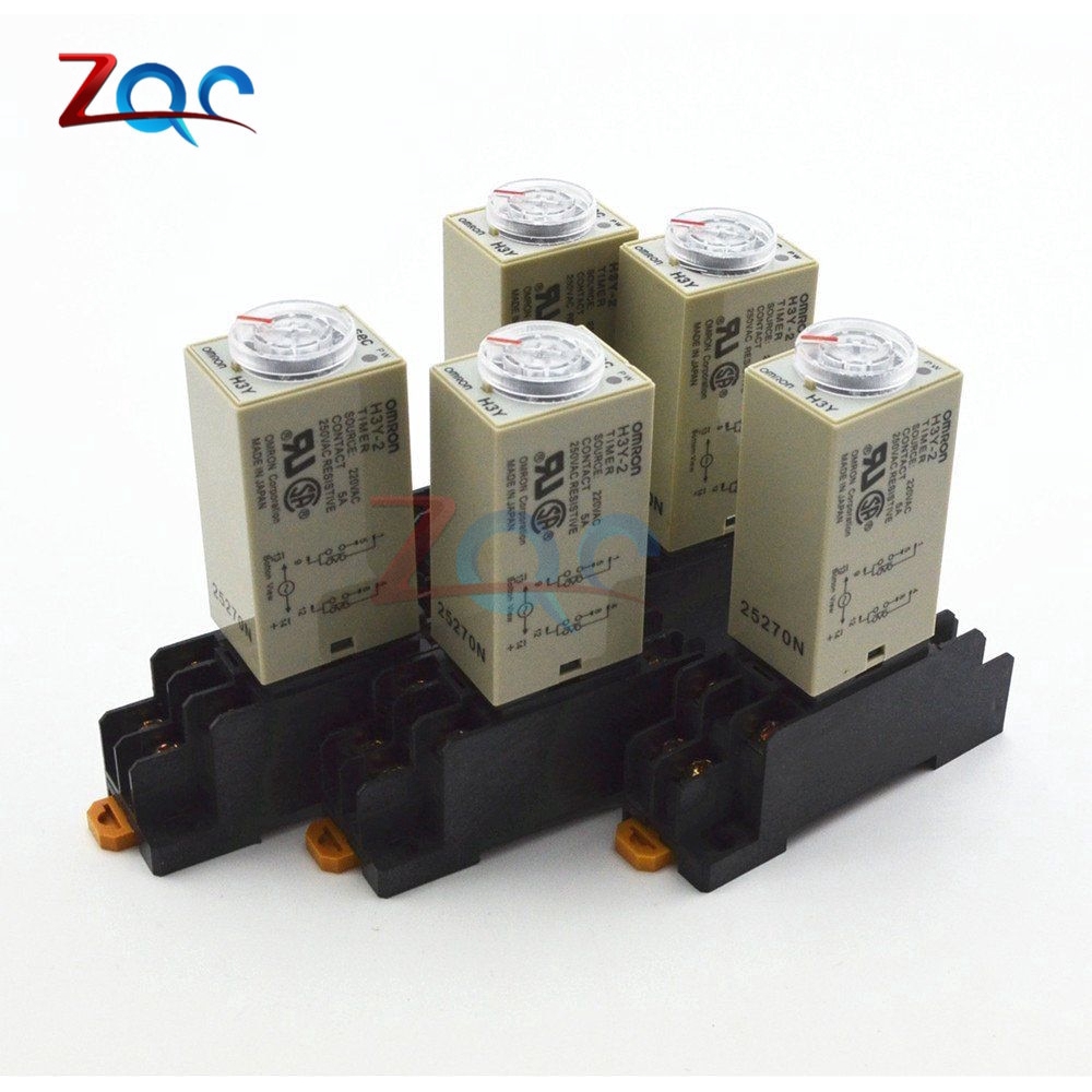 H3Y-2 Timer Relay AC36V AC110V AC220V DC 12V DC24V 1-60 Second 5-60 with Base Socket | Shopee ...
