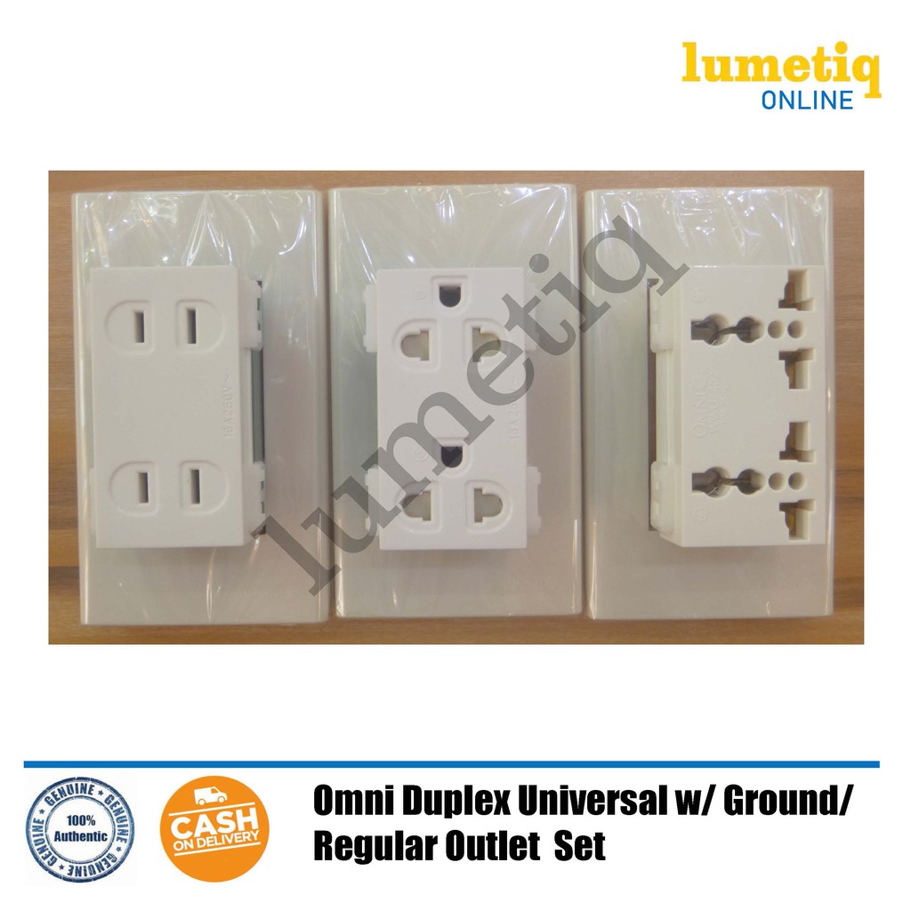 OMNI Wide Series Duplex Outlet Set (Regular/Universal) | Shopee Philippines