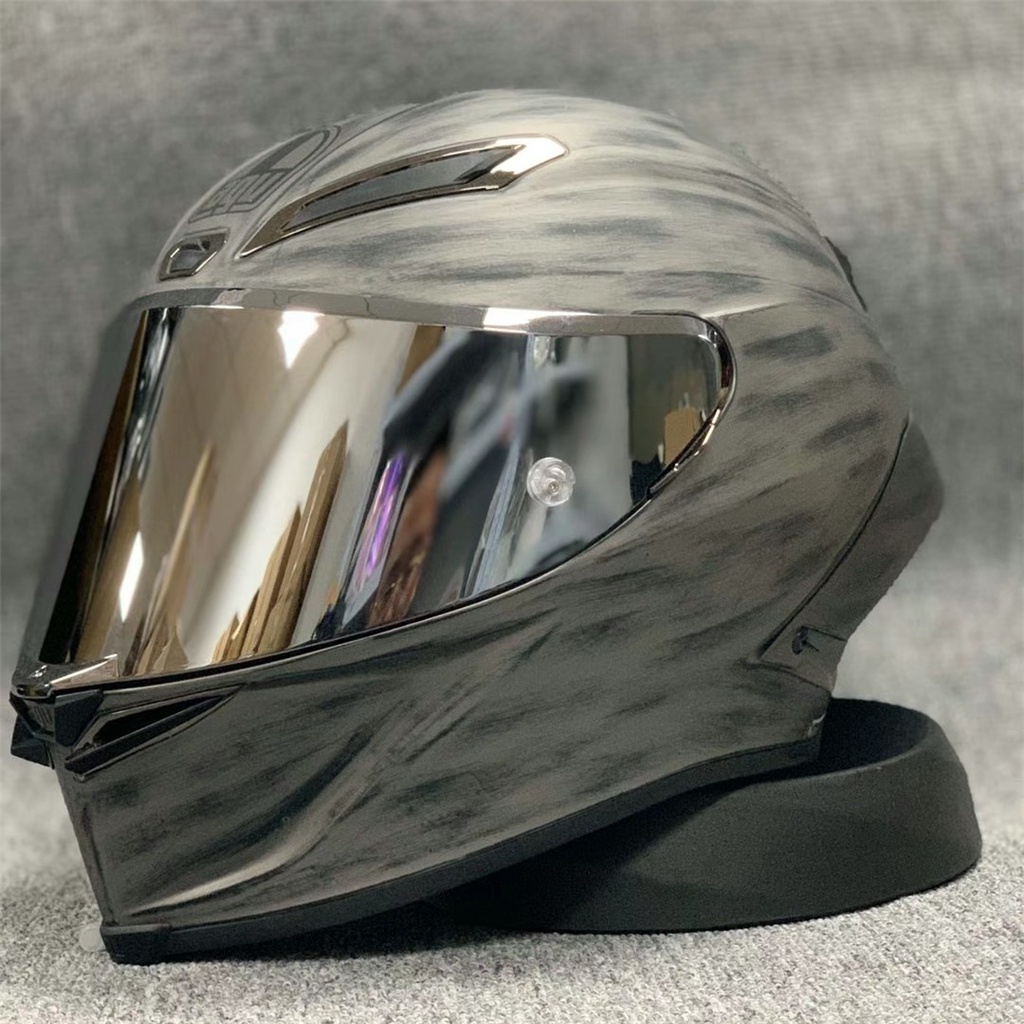 Pista GP RR Dark Night Silver Helmet Motorcycle Full Face Helmet ...