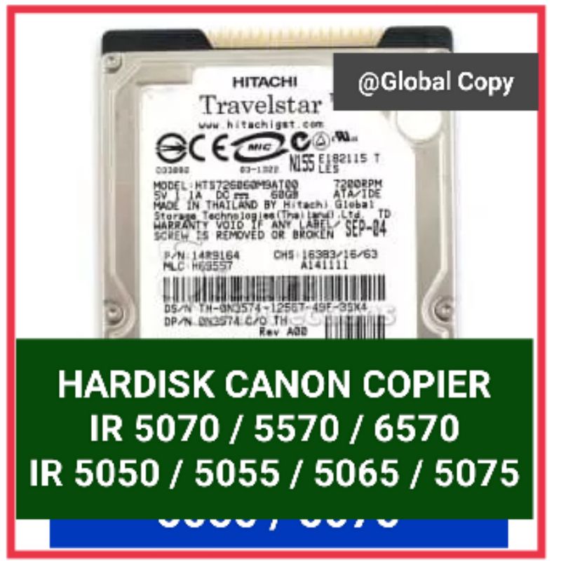 MESIN Ir 6570 IR5070 / IR 5050 IR5075 Hard Disk / HDD Hard Disk ...
