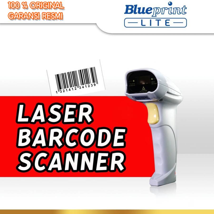 Barcode SCANNER LASER 1D USB BLUEPRINT BP-LITEX8L (White) | Shopee ...