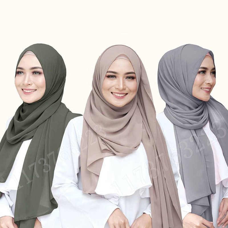 HLSS-309 Chiffon Fabric Scarf 175*72 cm Muslim Scarf Shayla Hijab ...