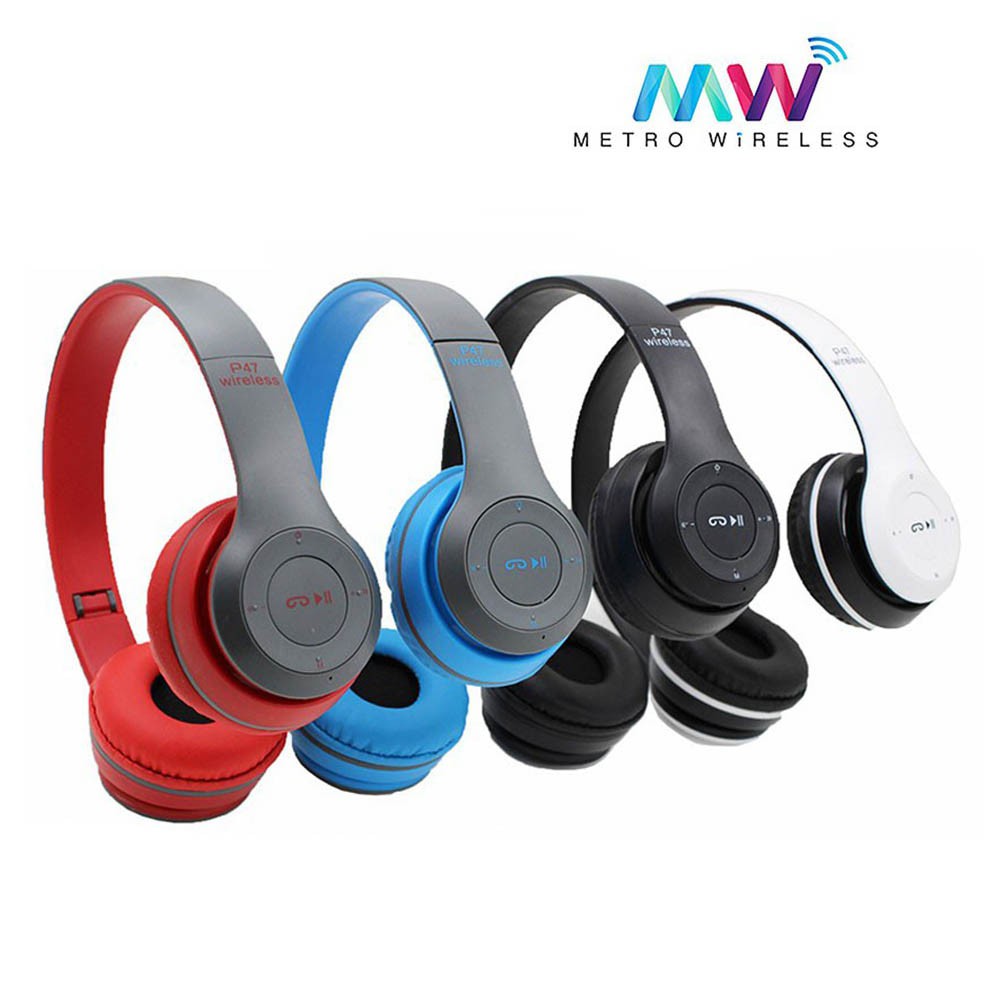 P47 Wireless Bluetooth On-Ear Headphone Headset 5.0 Bluetooth FM radio ...