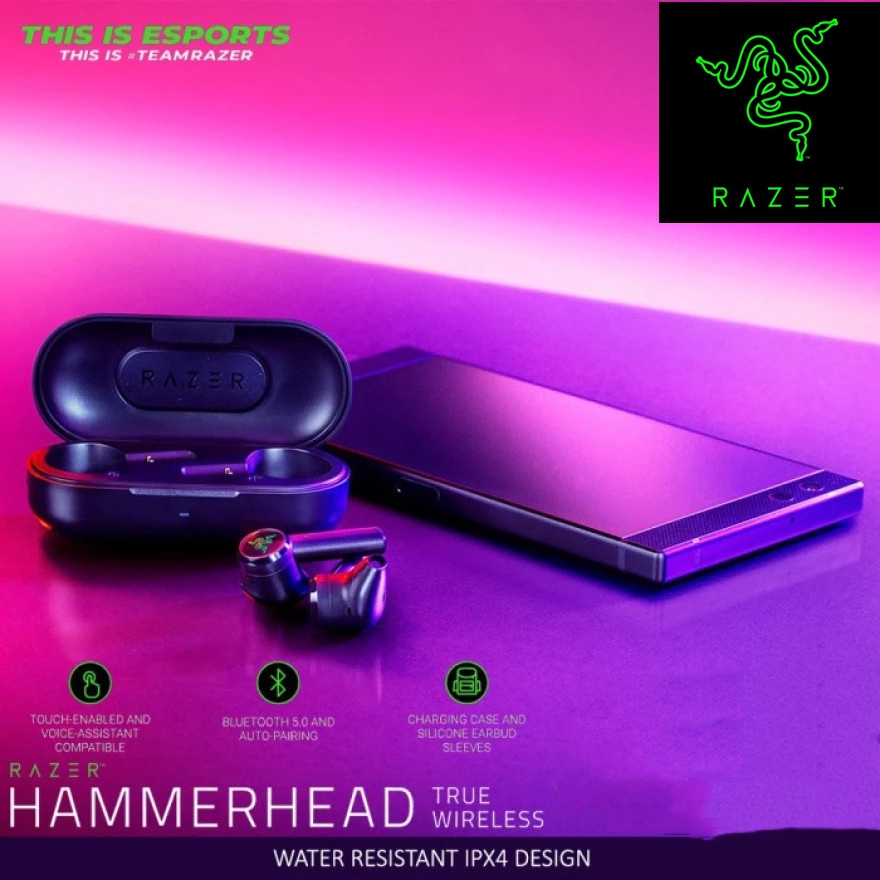 Razer Hammerhead True Wireless Earbuds Gaming Headset [BLUETOOTH 5.0 ...