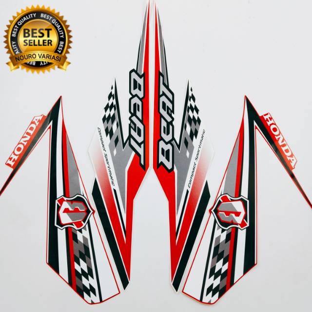 MERAH PUTIH Striping honda beat fi esp 2018 2019 Red White Sticker list ...