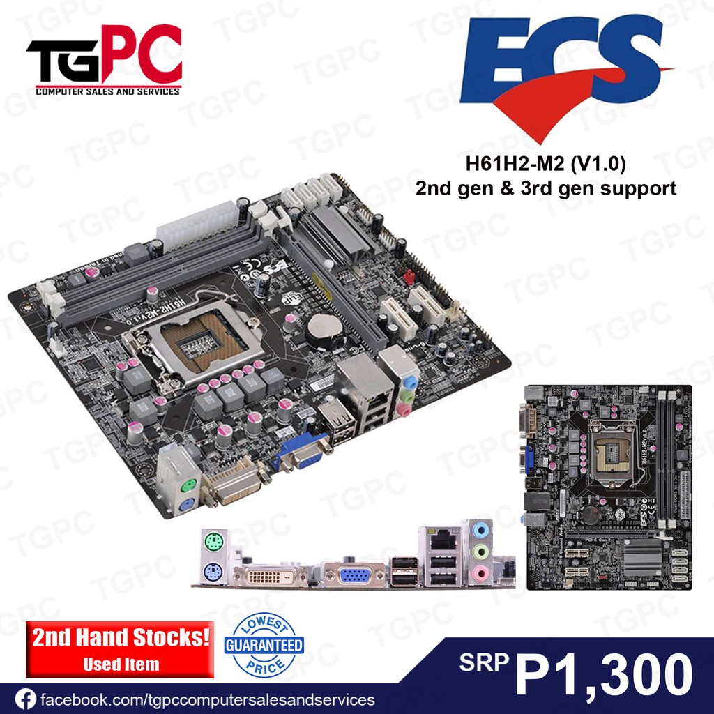 Ecs H61H2-M2 (V1.0) 1155 motherboard for 2nd and 3rd gen support ...