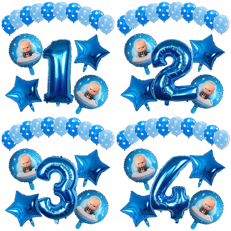 15pcs/set Baby Boss Foil Balloons Set 32inch Number Globos Baby Shower ...