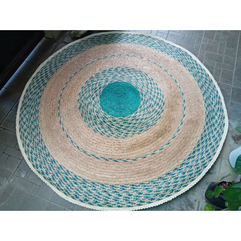 Round Buri Mat Green Design | Shopee Philippines