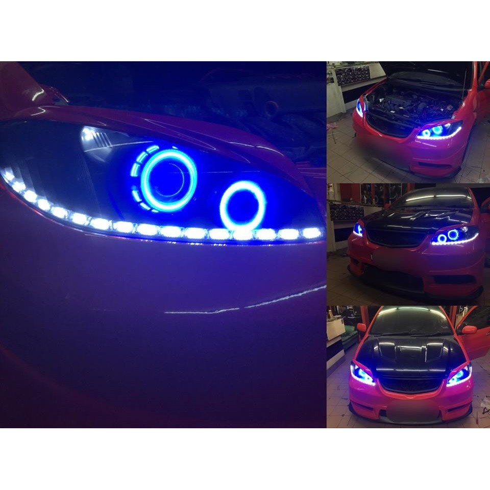 Telescopic Led Crystal White DRL With Running Signal Motion Yellow ...