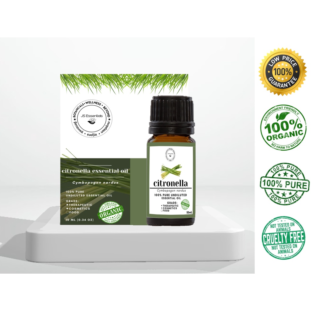 JS ESSENTIALS Citronella Essential Oil (100% Pure - Undiluted - Organic ...