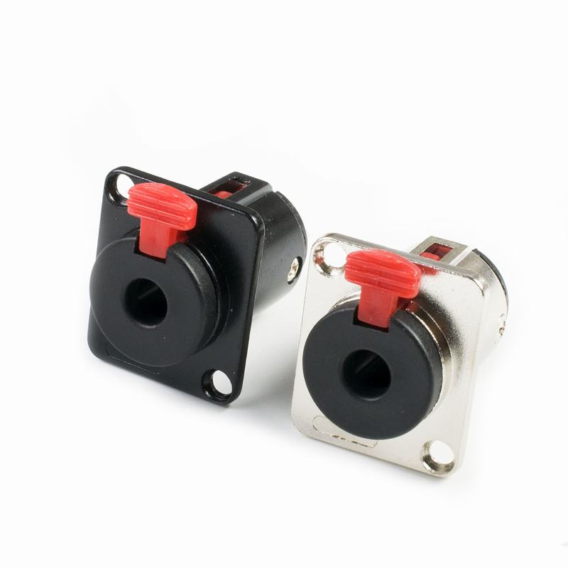 1pcs Black / Silver In-Line Lock Stereo 1/4" TRS Female Jack Socket ...