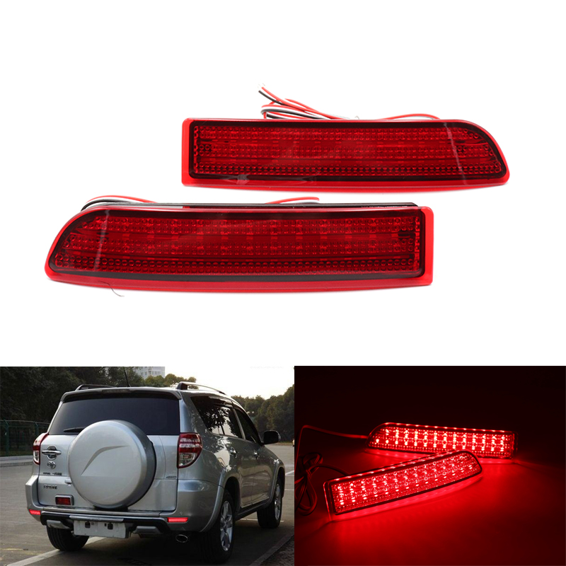 LED Rear Bumper Reflector Light Red Car Driving Brake Fog Trim Molding ...