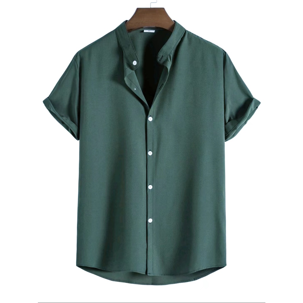 MANNERED by HUILISHI Chinese Collar Polo for Men Short Sleeves Regular ...