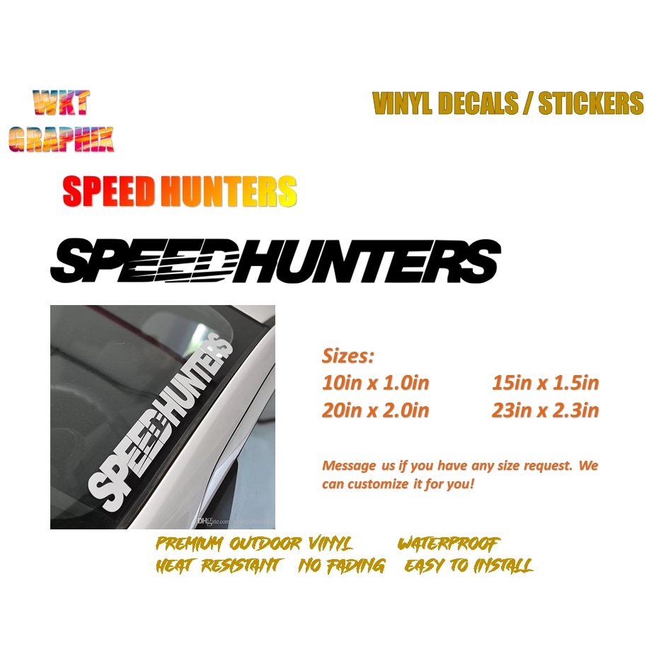 Speedhunters Sticker Decals for Motorcycle, Car Windshield, etc ...