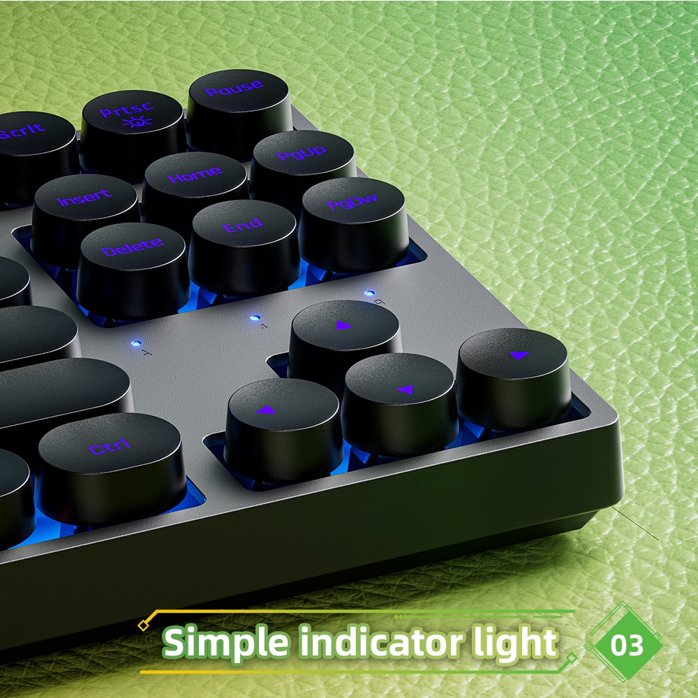 Dark Alien DK100 87 Keys Retro Punk Keyboard RGB LED Suspended Membrane Keyboard | Shopee ...