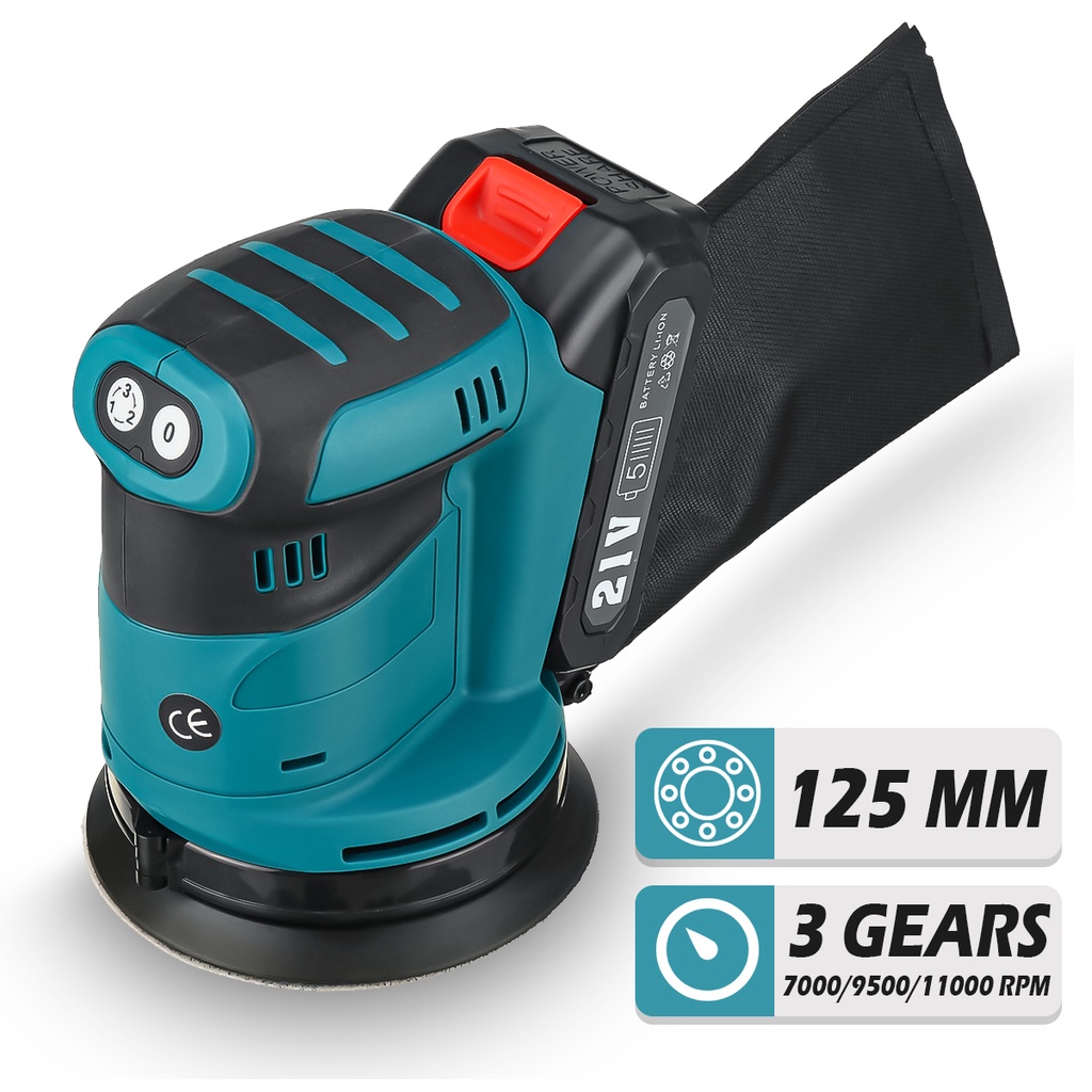 7000 RPM Cordless Random Orbital Electric Sander Wood Grinder Polishing ...