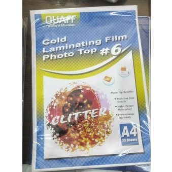 Quaff Photo Top/Cold Laminating film A4 size (Glitter) #6 20's per pack ...