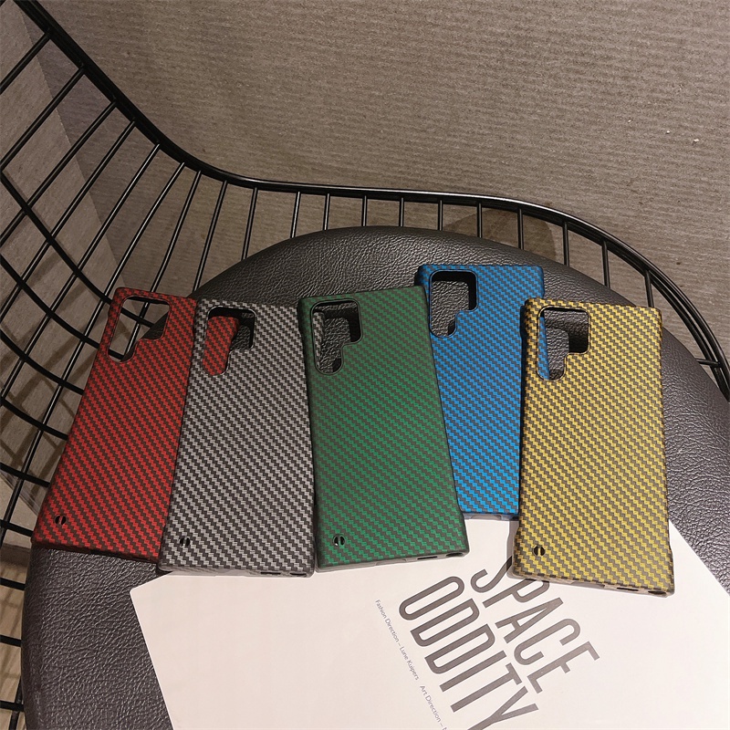 Frameless Ultra Thin Carbon Fiber PC Phone Case For Samsung Galaxy S22 S21 Note10 Plus Note20 ...
