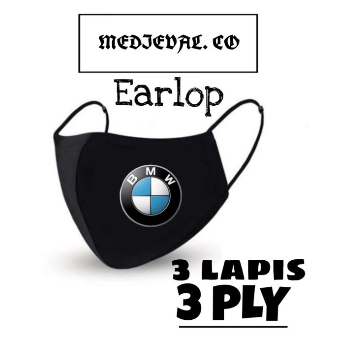 3-Layer Cloth Mask - MotorSportbmw 3-ply Black Mask/ 3-ply EARLOOP ...