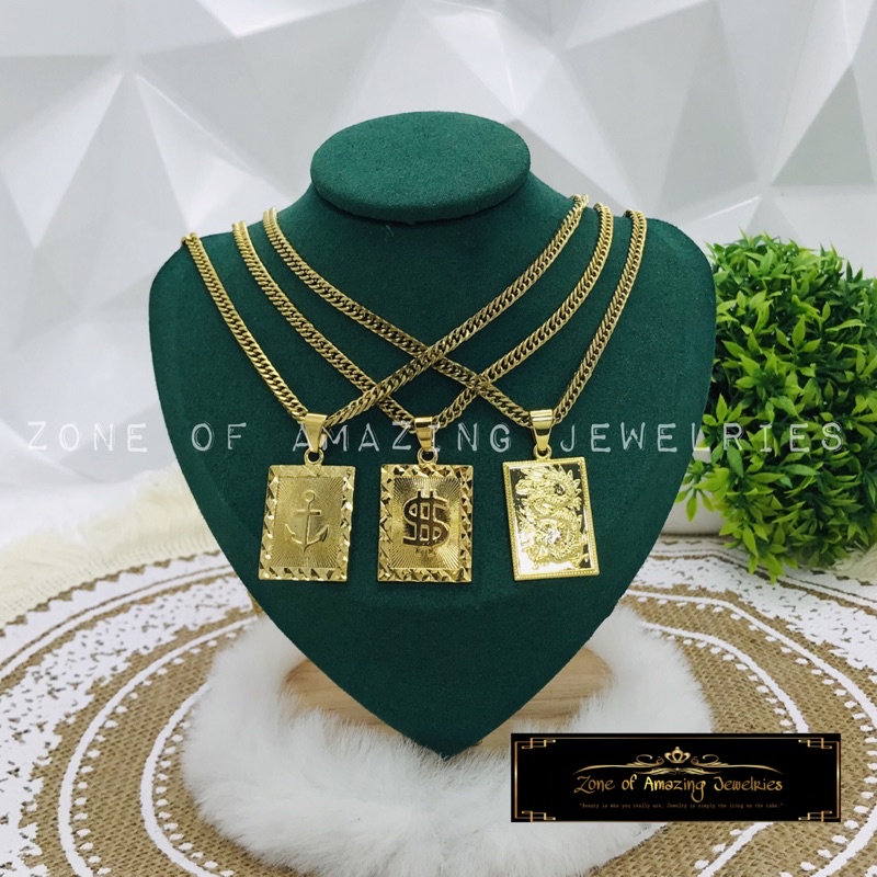 zoaj.ph Rectangular Pendant Necklace Collection with Japan Chain Round ...